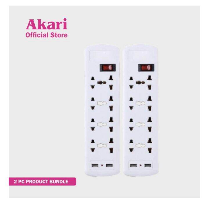 Akari 8 Gang Extension Cord with USB Port (AEC-H1013) - 2 PCS | Lazada PH