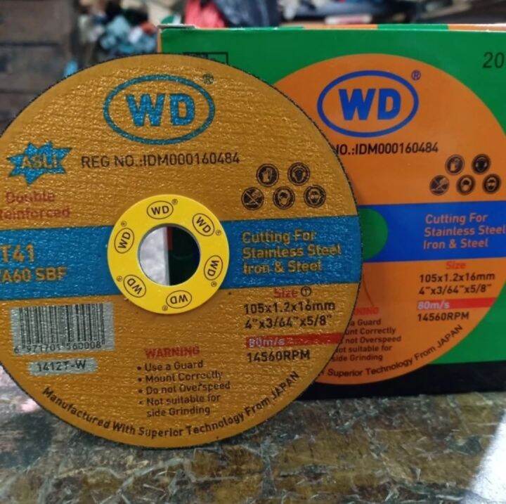 cutting wheel / mata gerinda potong besi 4inch WD ORIGINAL | Lazada ...