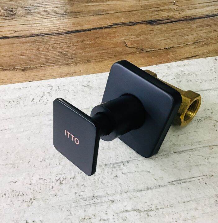 ITTO SUS304 STAINLESS STEEL 1/2” SHOWER STOPCOCK (MATT BLACK)Square ...