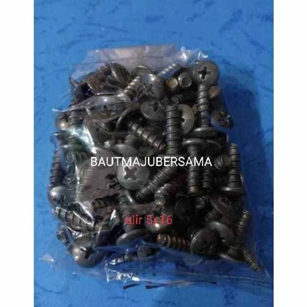 (paket 100 pcs) baut body yamaha ulir 5x16 (baut cacing) | Lazada Indonesia