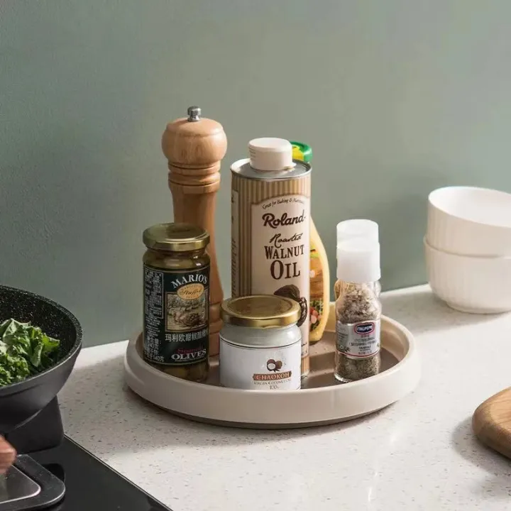 1-Tier Lazy Susan 360 Rotation Non-Skid Pantry Cabinet Turntable with ...