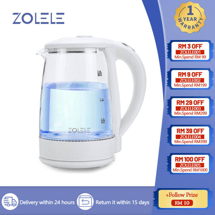 ZOLELE Electric Water Kettle 2L ZH101 (1 Year Warranty) | Lazada