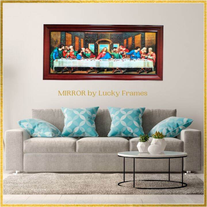 The Last Supper Wall Decor with Frame 44 inches x 20 inches Tempered ...