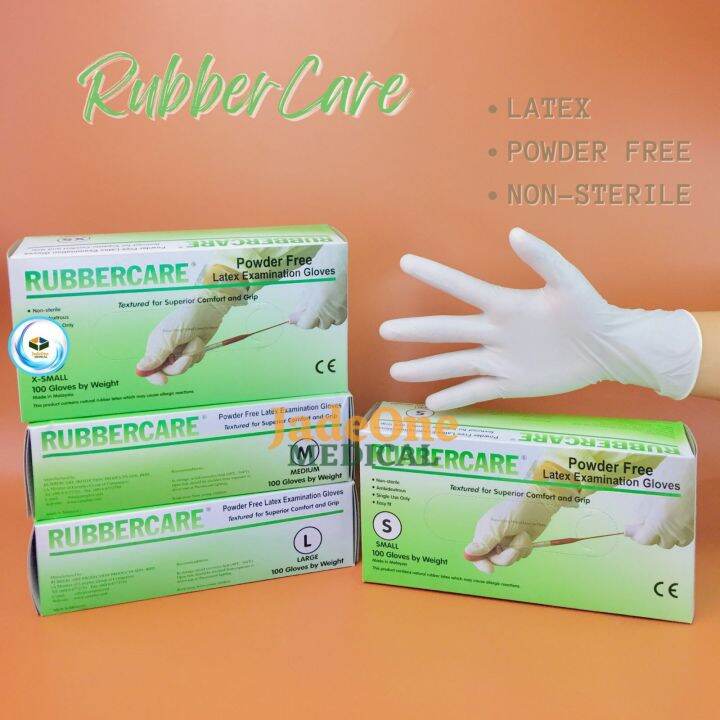 RUBBERCARE Latex Examination Gloves (Non-Sterile) | Lazada PH