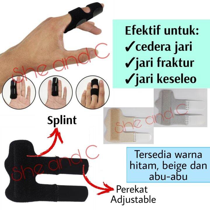Finger Splint Finger Mallet Pelindung Jari Deker Jari Tangan Anti Nyeri ...