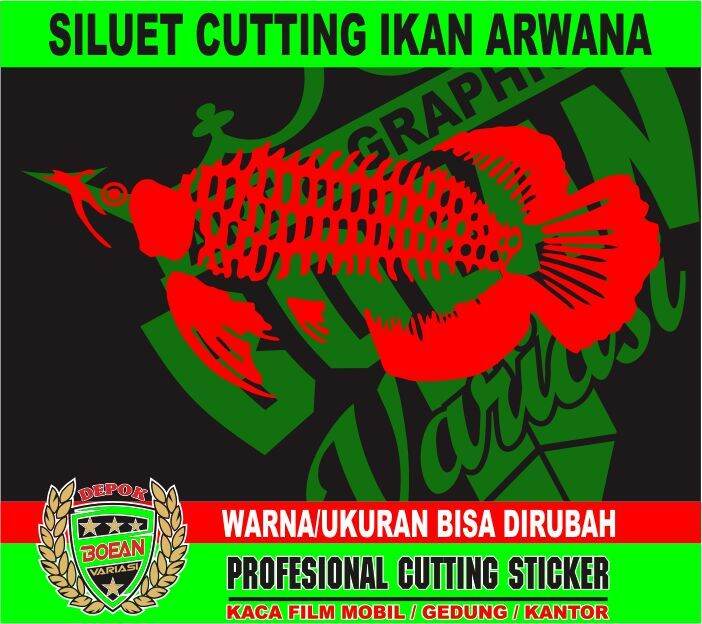 Cutting sticker Aquarium sticker ikan arwana siluet ikan arwana ...
