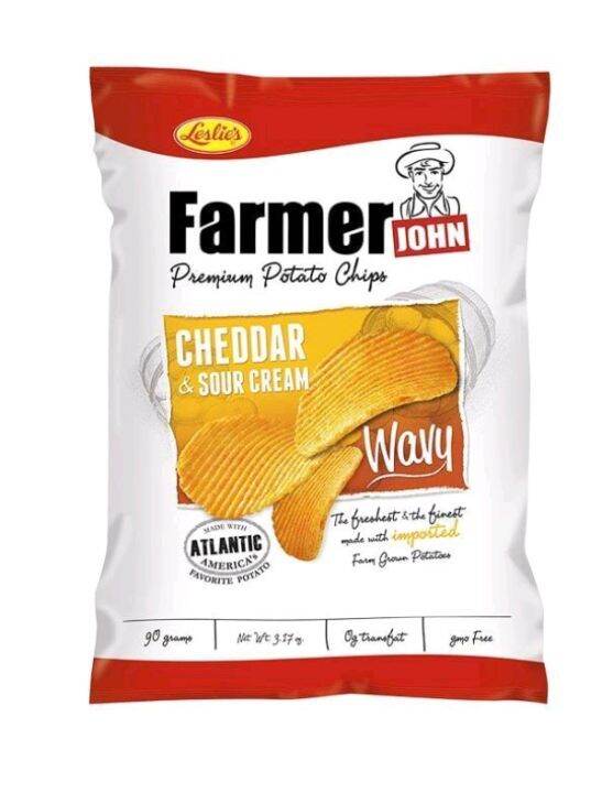 Leslie's Farmer John Premium Potato Chips Cheddar & Sour Cream Wavy ...