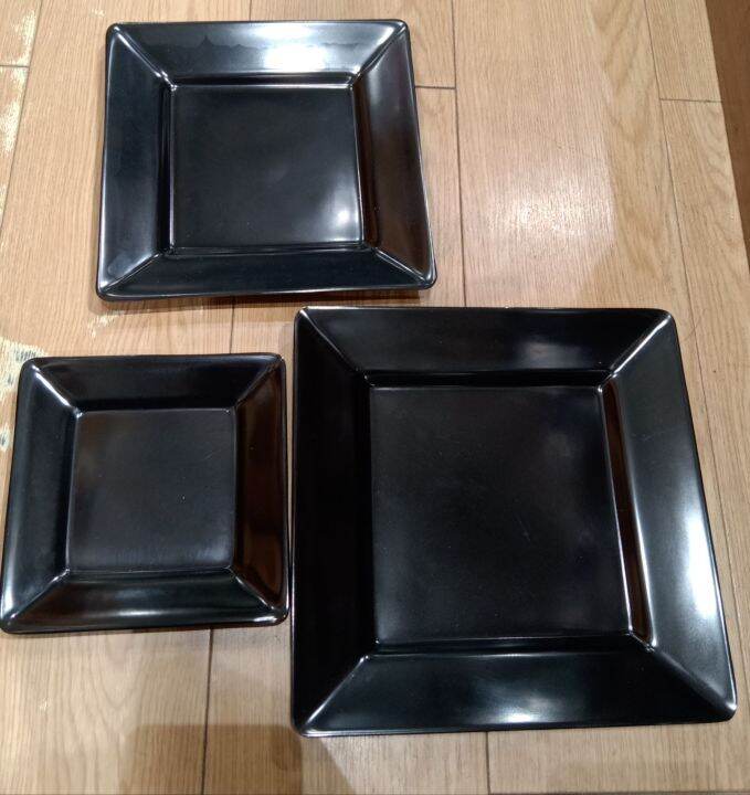 MELAWARES BLACK SQUARE THIN PLATES (PER PIECE) | Lazada PH