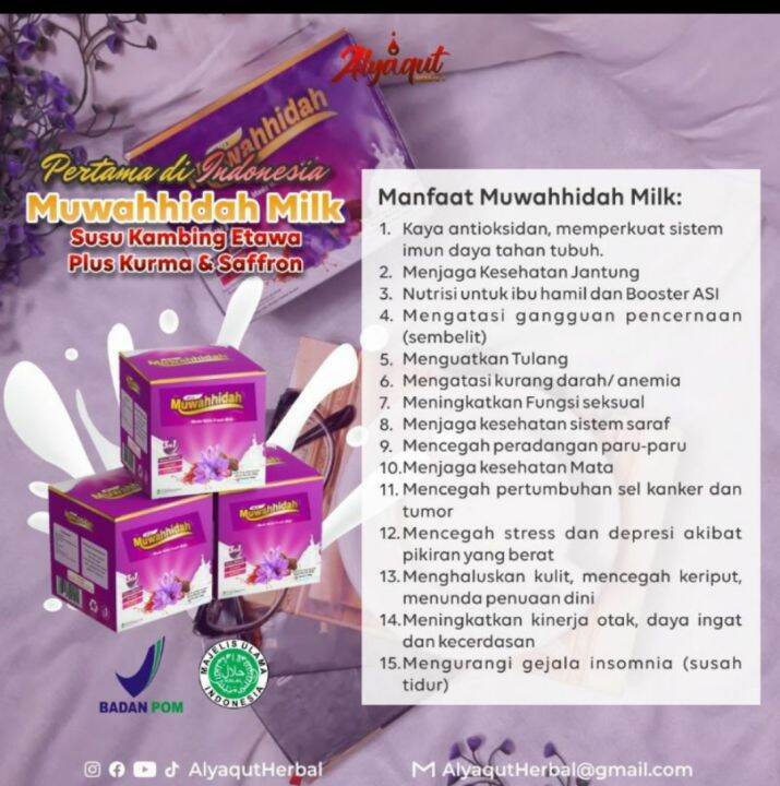 muwahhidah milk Susu etawa bubuk mix kurma safron saffron asli herbal ...