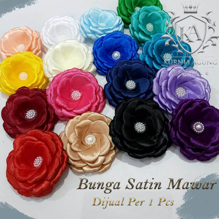 Bunga Satin Gardenia / Bunga Mawar Hiasan Hantaran Pernikahan Souvenir ...