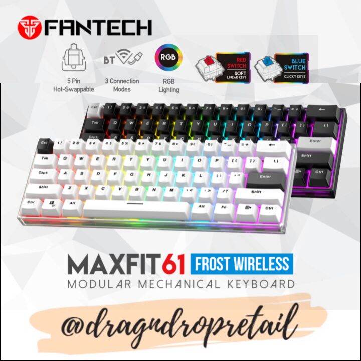 FANTECH FROST MAXFIT61 Bluetooth & 2.4GHz Wireless RGB Modular ...