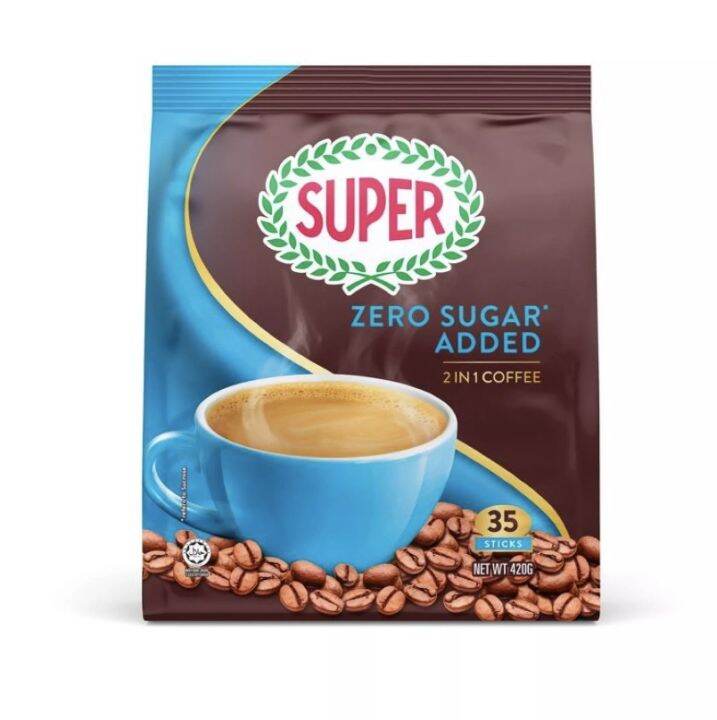 Super ZERO SUGAR 2 in 1 coffee, 35 sticks, 420g, Expiry 05 Oct 2024 ...