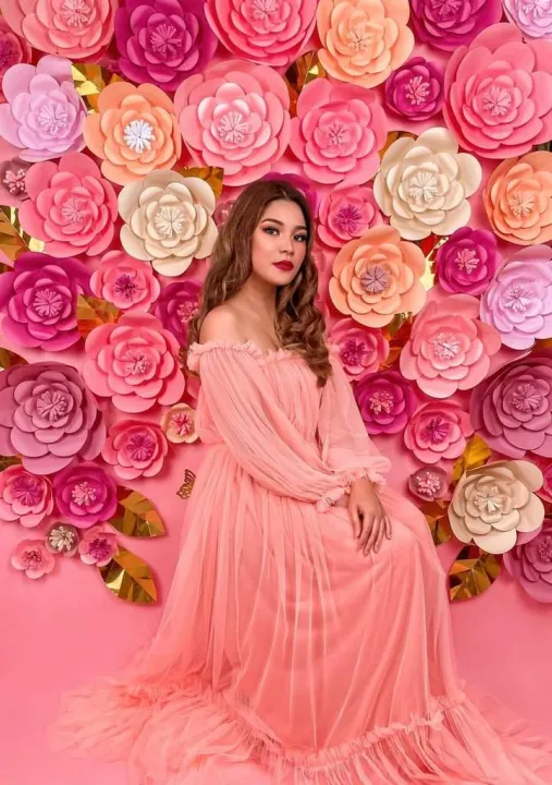 paper flower backdrop/ 4x4 ft size whole backdrop (43 pcs) | Lazada PH