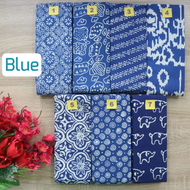 kain batik warna biru/kain cap batik | Lazada Indonesia