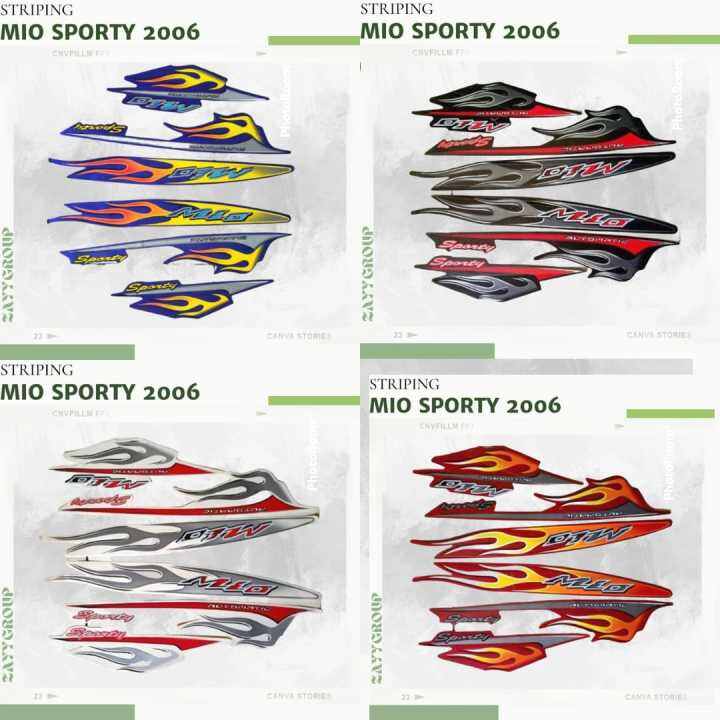 Striping Stiker Semotor Yamaha Mio Sporty Tahun 2006 Model Api | Lazada ...