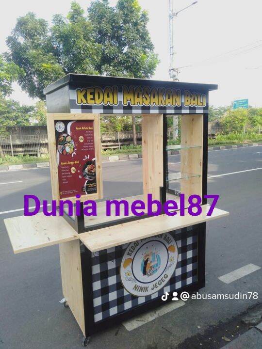 gerobak kayu jati Belanda murah gerobak kekinian modern booth minimalis ...