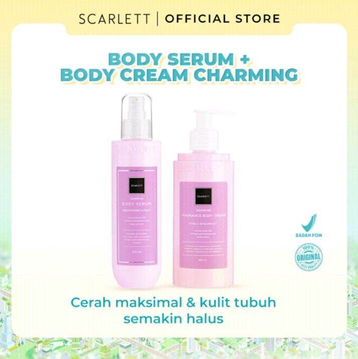 body serum dan body cream charming scarlett | Lazada Indonesia