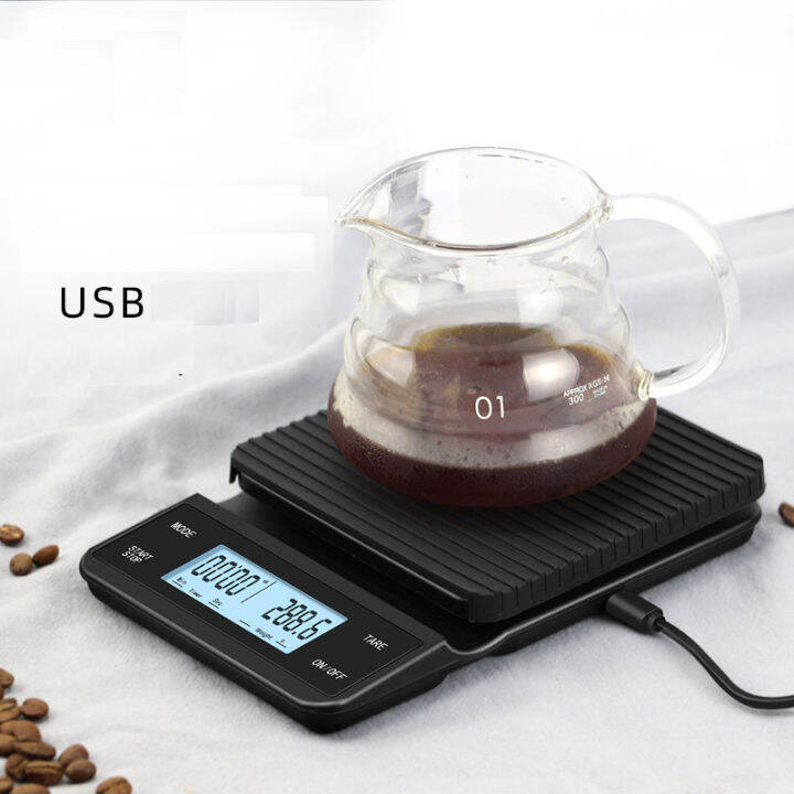 Koryaiko USB Accurate Electric Coffee Scale Timer High-precision Kitchen Scale Food Weighing ...