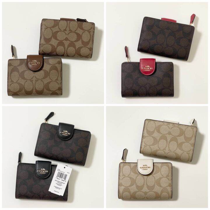 มีหลายสีค่ะ💯💯🔥 Coach Medium Corner Zip Wallet IN SIGNATURE CANVAS ...