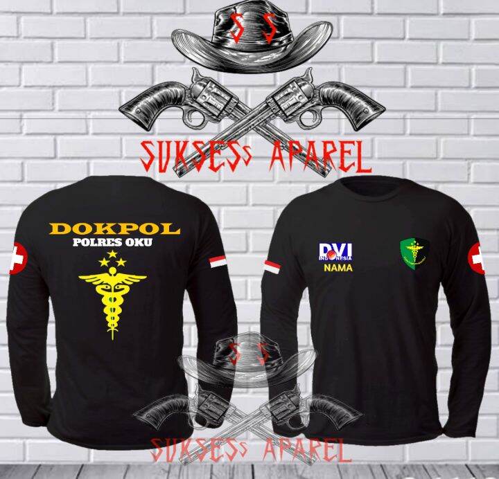 kaos dokpol lengan panjang/dokter polisi/polri | Lazada Indonesia