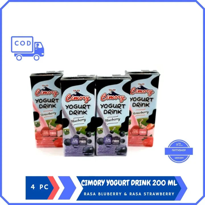 Paket Cimory Yogurt 4 pc - Cimory Yogurt Drink 200 ml Rasa Strawberry × Rasa Blueberry, Cimory ...