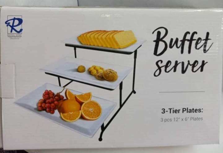 RECTANGULAR 3 TIER BUFFETS PLATES SERVER 12x6 INCHES | Lazada PH