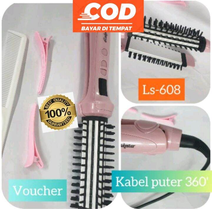 CATOK RAMBUT LURUS 2 IN 1 SISIR LURUS KERITING BLOW SUHU DIGITAL BONUS ...