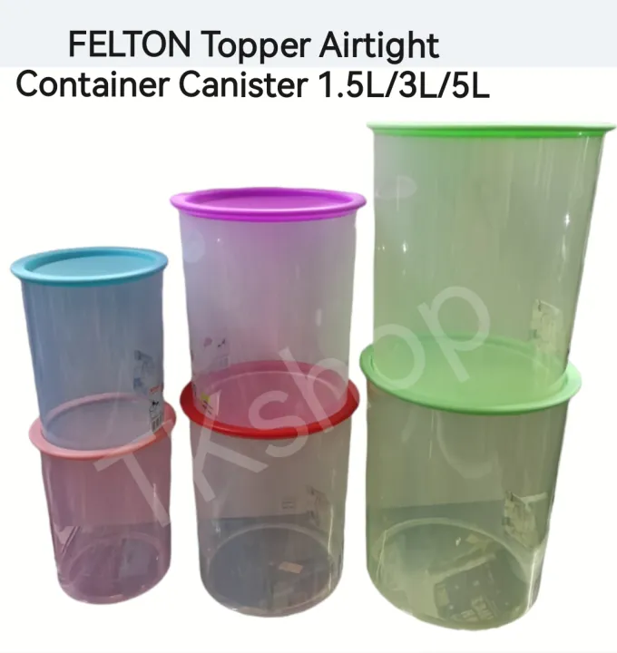 FELTON Topper Airtight Container Canister 1.5L/3L/5L | Lazada