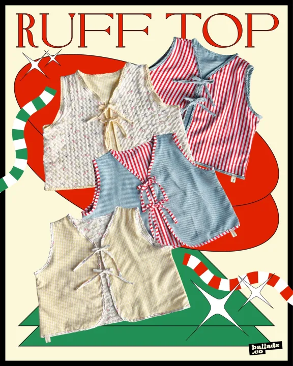 Ruff top เสื้อแขนกุด | Lazada.co.th