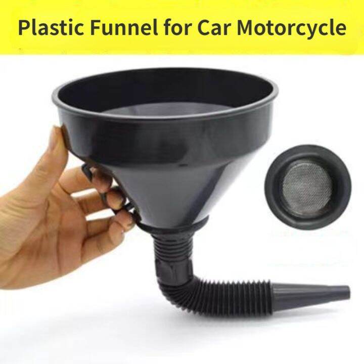 Universal 2 In 1 Plastic Funnel Car Motorcycle Refueling Longer Filter ...