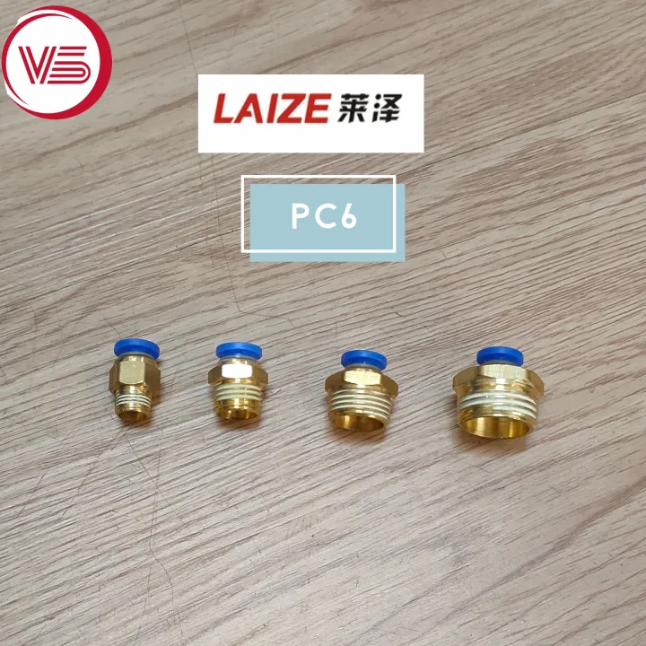 LAIZE PC Pneumatic Male Stud Air Fitting 6mm 8mm 10mm 12mm Male Thread ...