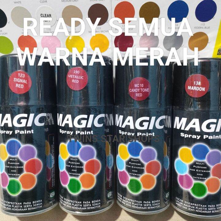 Magic Spray Paint Cat Pilox Pilok Magic Ready Berbagai Warna Merah ...