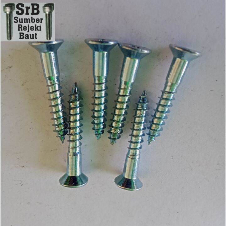 Sekrup Kayu 2,5cm ( 7X1 ) Wood Screw 10 pcs | Lazada Indonesia