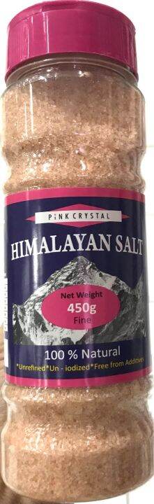 Pink Crystal Himalayan Salt Fine 450g Unrefined Uniodized Free from ...