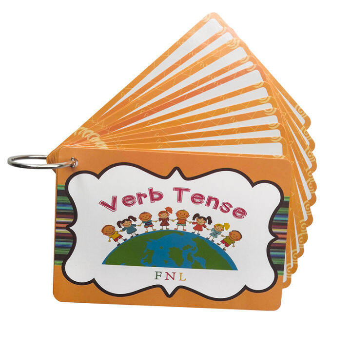 Verb Tense Educational Flashcards Set Flashcard Learn English Word Card ...