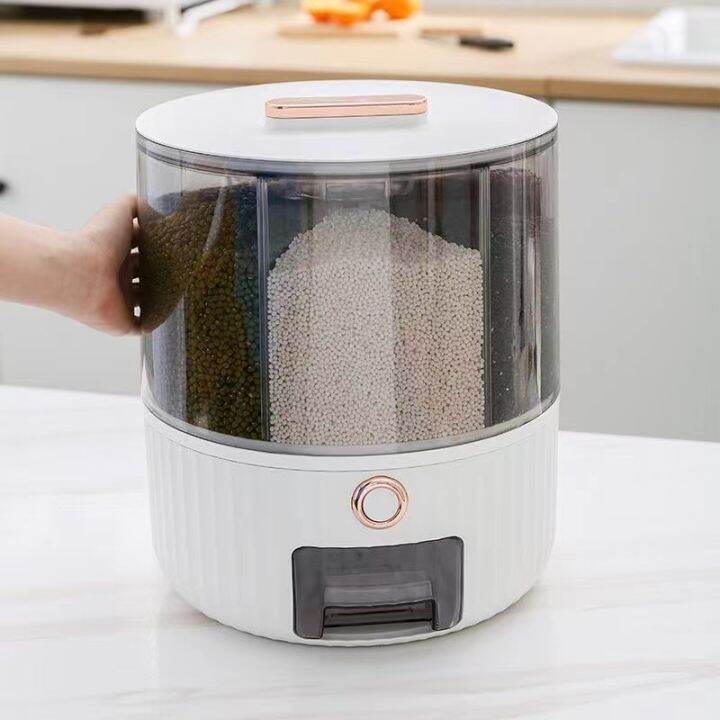 Rotating rice barrel, insect proof, moisture-proof, sealed rice jar ...