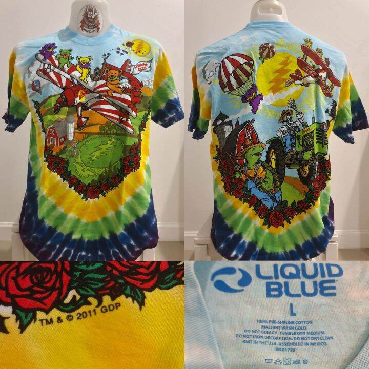 🌍Liquid blue Grateful Dead OVP Vintage เสื้อยืดOvp มัดย้อม งานลิขสิทธิ์ ...