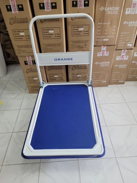 Troli dorongan barang ORANGE 300kg Hand truck troly lipat heavy duty ...