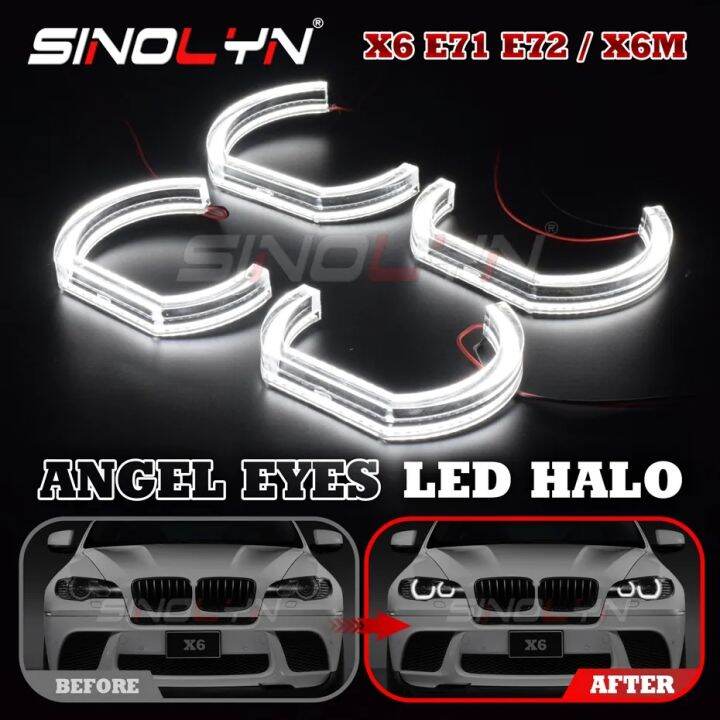 Dual Color DRL LED Angel Eye Halo Ring For BMW X6 E71 E72 X6M 2008-2014 ...