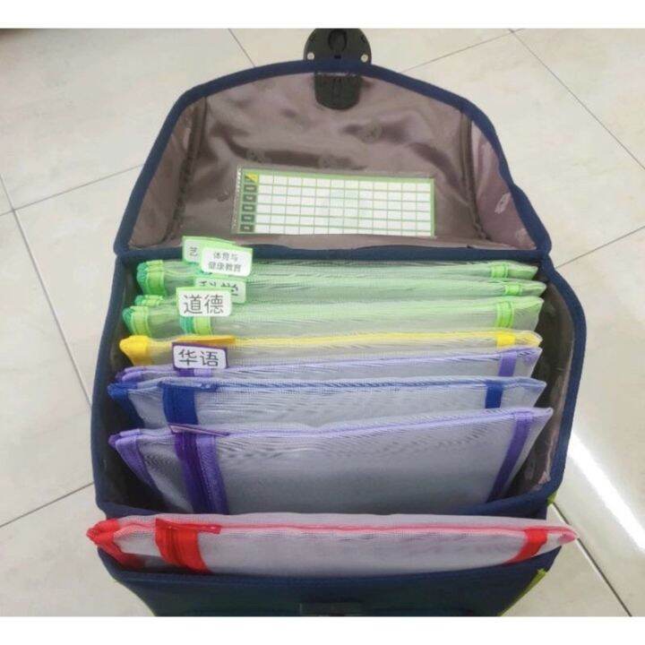 上学必备尼龙网透明科目手提带分类袋 A4 student subject zipper bag document bag subject ... 上学必备尼龙网透明科目手提带分类袋 A4 student subject zipper bag document bag subject ...