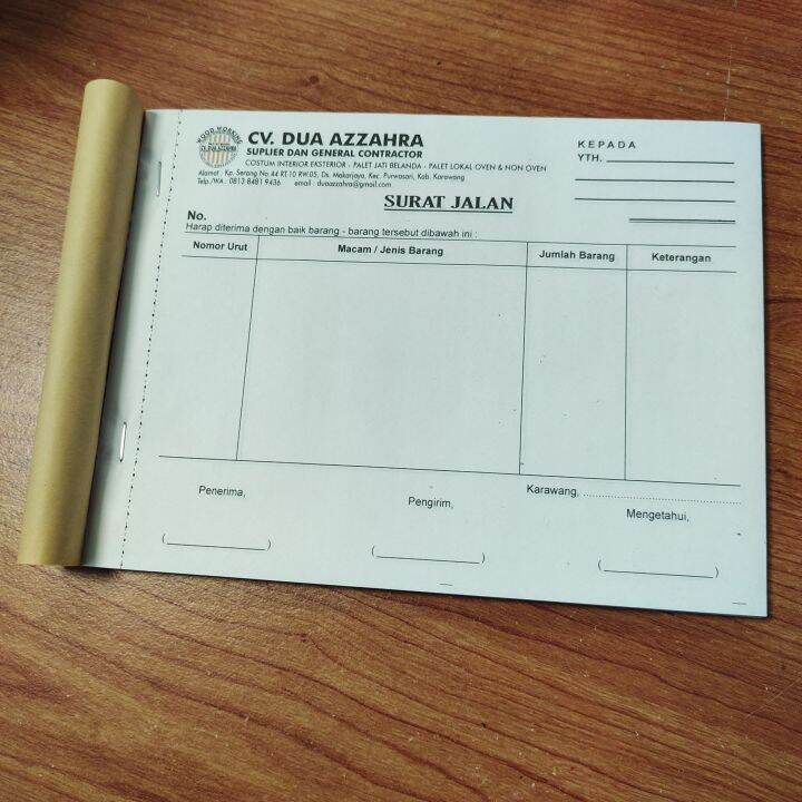 Nota Costum / Nota Ukuran 1/2 / Nota Nama Toko Sendiri / Surat Jalan ...