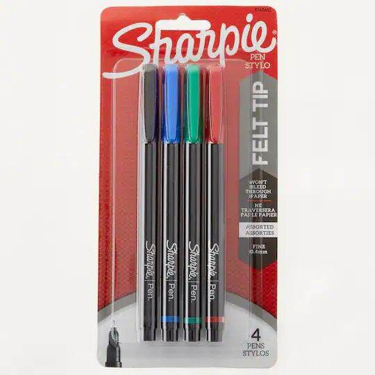 Sharpie Felt Tip Pen Stylo Fine 4colors | Lazada