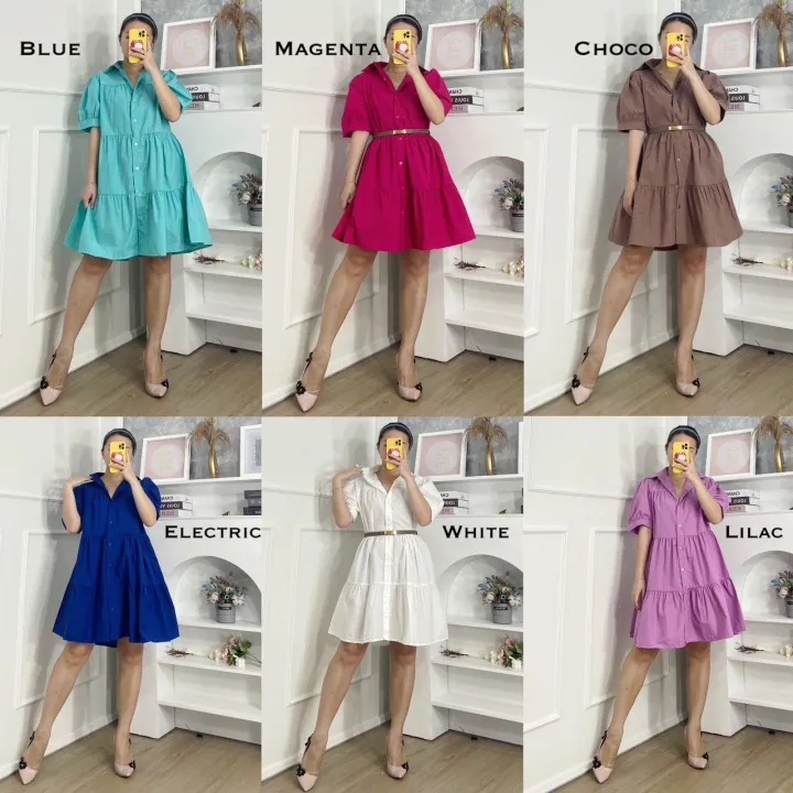 CJ - DRESS #2160 HAZEL RUFFLE BUTTON DRESS PREMIUM | Lazada Indonesia