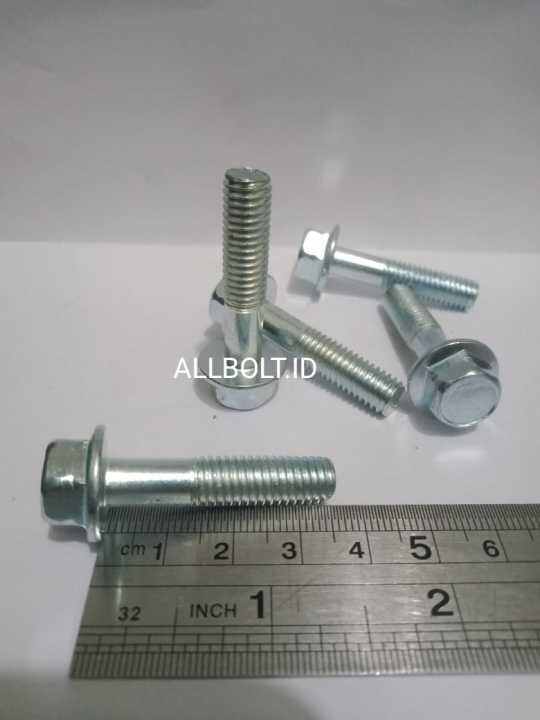 Baut 12 topi baut flange bolt 12 / 8mmx35mm (5 biji ) | Lazada Indonesia