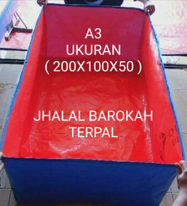 kolam terpal kotak type A3 ukuran 2m x 1m 50cm bahan type A3 KOREA | Lazada Indonesia
