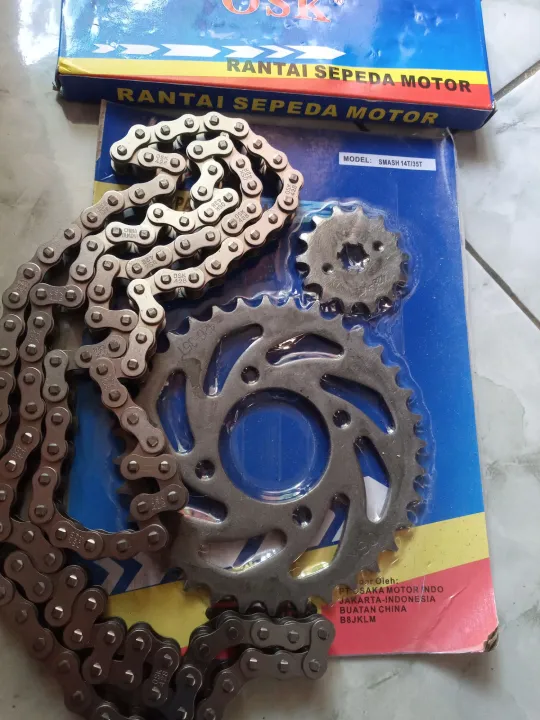 GEARSET RANTE GIR SET PAKET RANTAI SUZUKI SMASH R 110 NEW 14-35T 428 ...