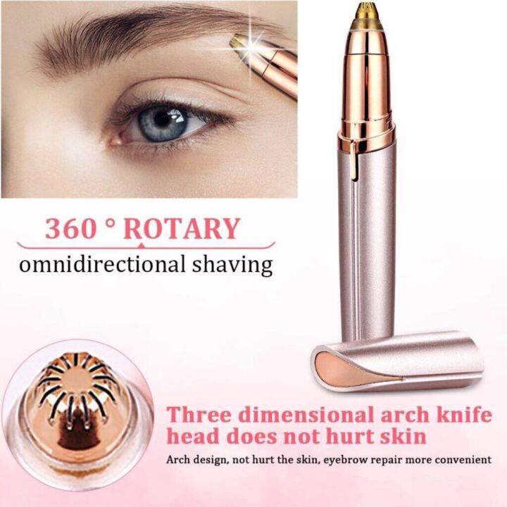 Electric Eyebrow Trimmer Lipstick Shape 360° Omni-directional Rotation ...