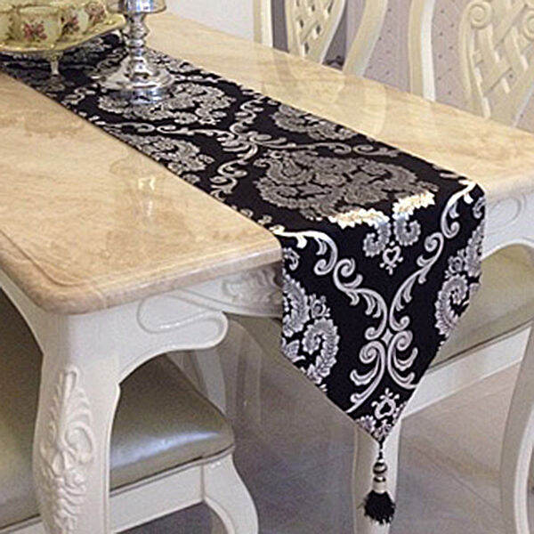 Top Grade Black European Style Table Runner Luxury Classical Fashion ...