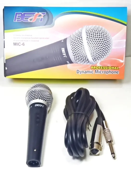 ไมค์สาย BEST MIC-6 ไมค์ร้องเพลง ไมโครโฟน เสียงดี เสียงคมชัด บอดี้เป็น ...