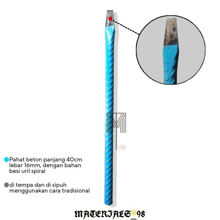 Pahat panjang 40cm lebar 16mm full besi uril baja sipuhan - Betel ...